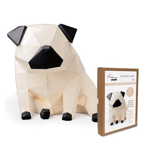 Pug Papercraft Kit – Fun 3D Paper Model | MAD Factory